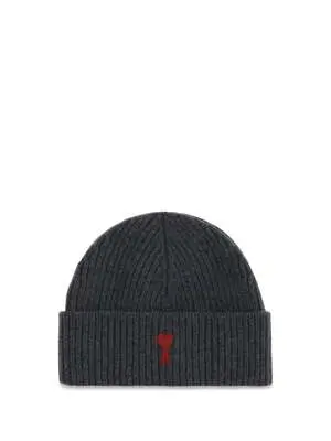 AMI Paris Wool Beanie - Gray