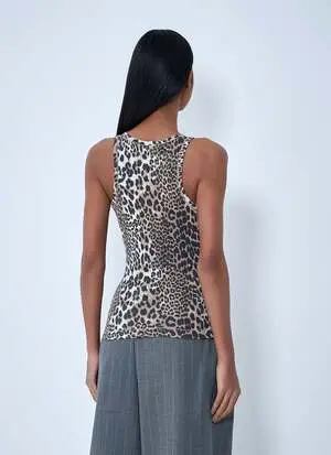 GANNI Rib Tank Top - Brown