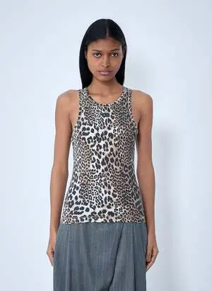 Ganni Animal Print Camis Tanks For Women