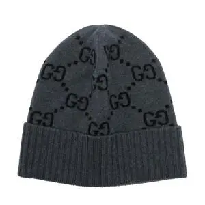 Gucci Gg Logo Beanie - Gray