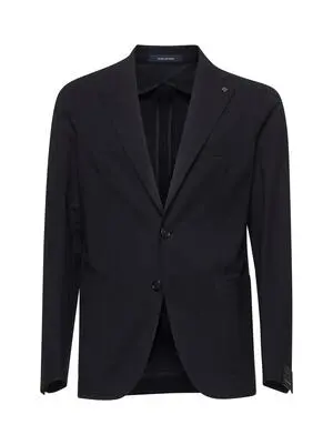 Tagliatore Blue Stretch Virgin Wool Montecarlo Blazer - Multicolor