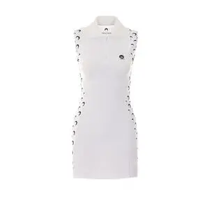 MARINE SERRE Athleisure Polo Mini Dress With Moon Insert