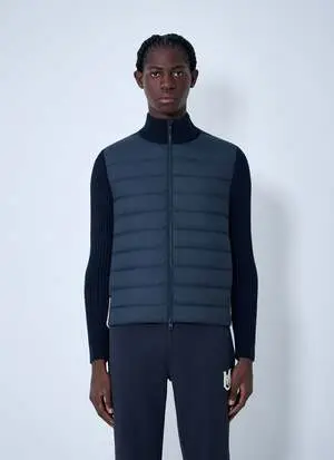 Moncler Padded Logo Motif Cardigan - Blue