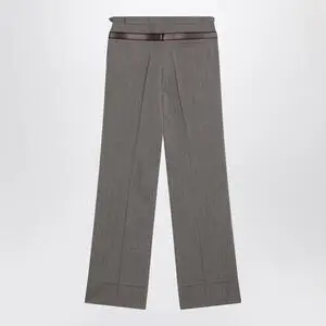 Prada Wool Blend Trousers With Printed Belt