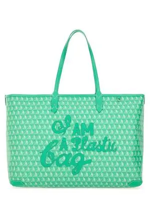 ANYA HINDMARCH Tote Bag With I Am A Plastic Bag Pattern - Green