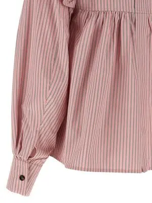 GANNI Striped Blouse - Pink