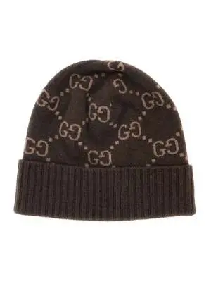 Gucci Gg Jacquard' Hat With Brim And Cuff In Cashmere