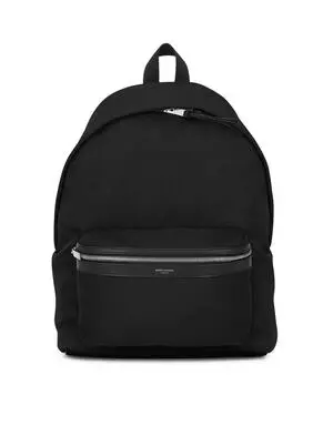 Saint Laurent City Backpack In Canvas, Nylon And Leather - Black
