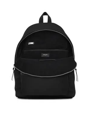 Saint Laurent City Backpack In Canvas, Nylon And Leather
