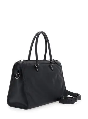 Balenciaga Le City' Large Grained Leather Handbag With Adjustable Shoulder Strap - Multicolor