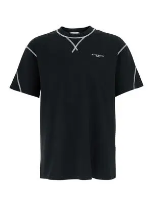 Givenchy T-shirt With Logo On The Front In Cotton - Black