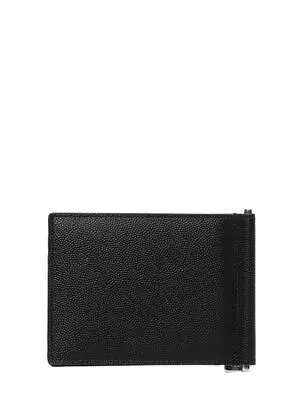 Saint Laurent Wallet With Logo On The Front In Black Leather For