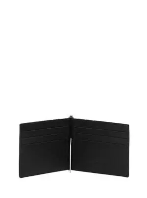 Saint Laurent Wallet With Logo On The Front In Black Leather For