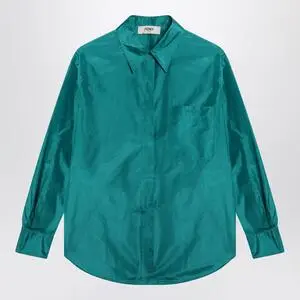 Fendi Jade Green Silk Shirt - Blue