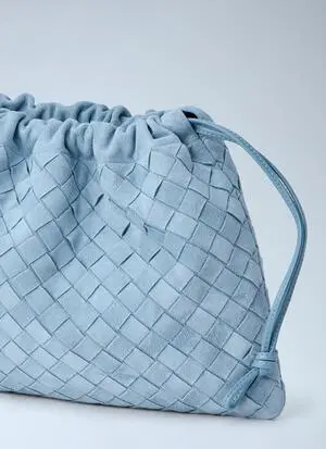 Bottega Veneta Intrecciato Drawstring Pouch - Blue