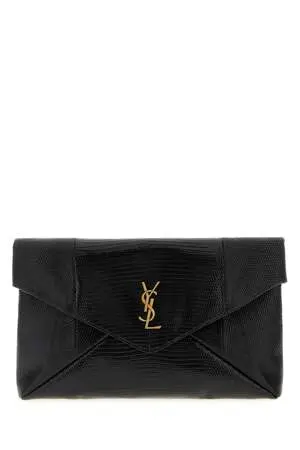 Saint Laurent Leather Clutch - Black
