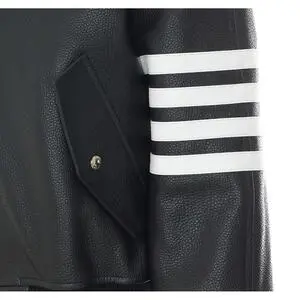 Thom Browne Oversized Leather Bomber With 4-bar
