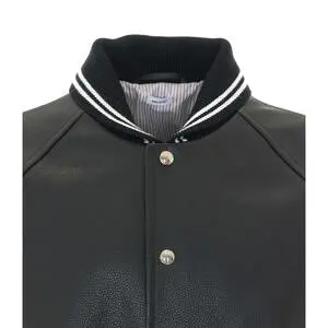 Thom Browne Oversized Leather Bomber With 4-bar