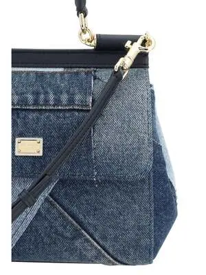 Dolce & Gabbana Small Sicily Denim And Calf Leather Handbag