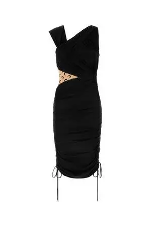 MARINE SERRE Stretch Nylon Dress - Black