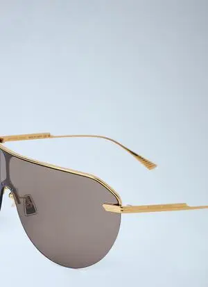 Bottega Veneta Long Ribbon Shield Sunglasses - Gold