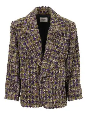 Saint Laurent Wool Tweed Single-breasted Blazer - Multicolor
