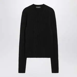 Dolce & Gabbana Ribbed Wool Sweater - Black