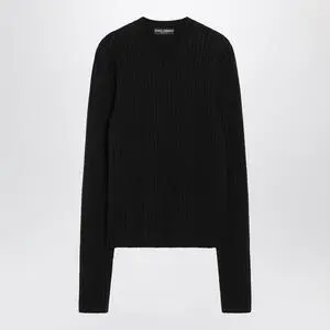 Dolce & Gabbana Ribbed Wool Sweater - Black