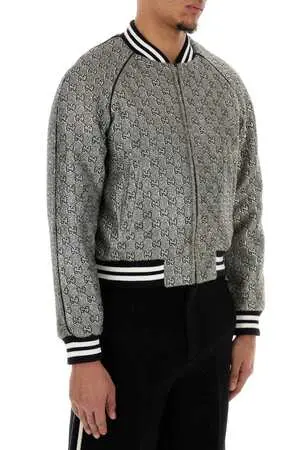 Gucci Embellished Tweed Bomber Jacket