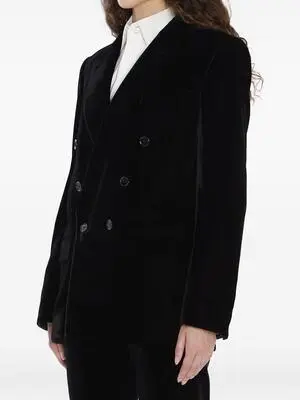 Saint Laurent Velvet Double-breasted Jacket - Multicolor