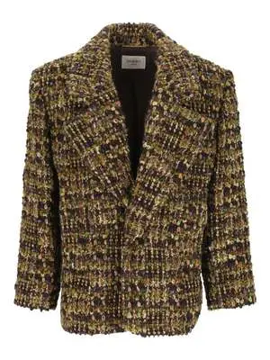 Saint Laurent Tweed Blazer - Green