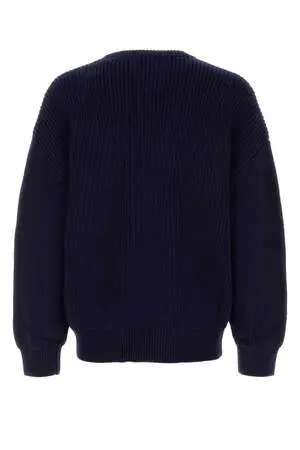 MARINE SERRE Navy Wool Sweater