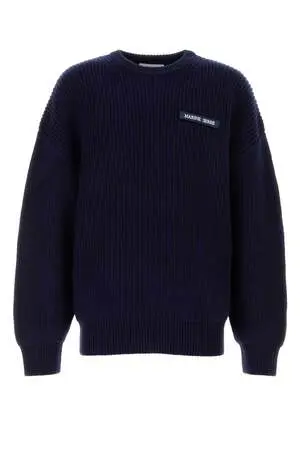 MARINE SERRE Navy Wool Sweater - Blue