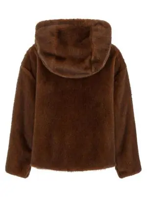 Herno Faux Fur Bomber Jacket - Brown