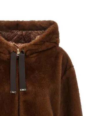 Herno Faux Fur Bomber Jacket - Brown
