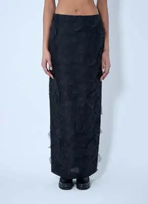 Max Mara Textured Long Skirt - Black