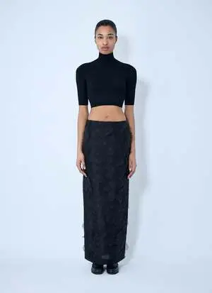 Max Mara Textured Long Skirt - Black