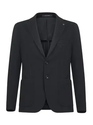 Tagliatore Black Jersey Montecarlo Single-breasted Blazer