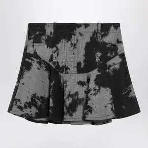 Fendi Ff Animalier Denim Skirt - Black