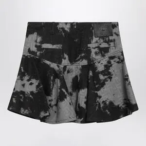 Fendi Ff Animalier Denim Skirt - Black