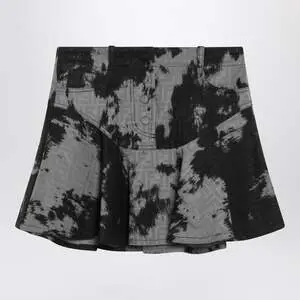 Fendi Ff Animalier Denim Skirt - Black