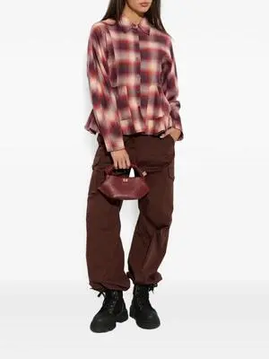 GANNI Checked Flannel Shirt - Red