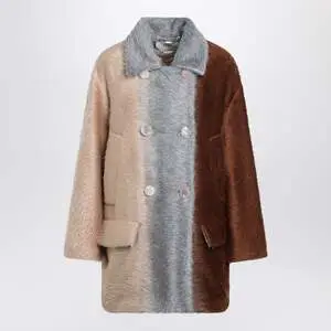 Fendi Double-breasted Color-block Coat - Pink