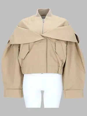 GANNI Bomber In Cotone - Cream