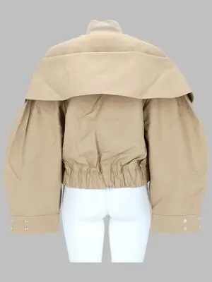 GANNI Cotton Bomber Jacket - Cream