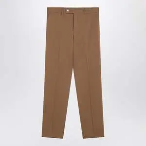 Fendi Wool Gabardine Cigarette Trousers - Brown