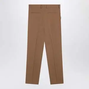 Fendi Wool Gabardine Cigarette Trousers - Brown