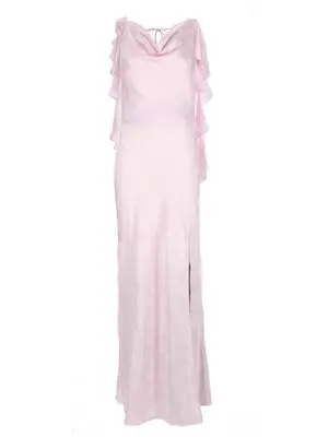 ROTATE BY BIRGER CHRISTENSEN Long Waterfall Dress - Pink