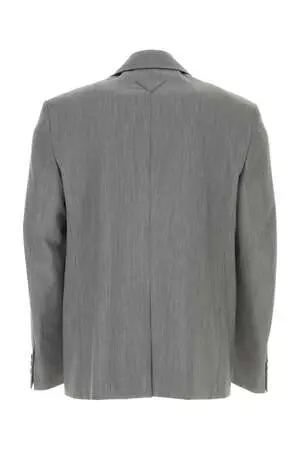Prada Melange Grey Wool Blend Blazer