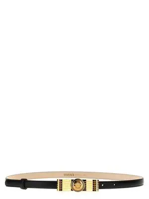 Versace Leather Belt With Bow Detail - Black
